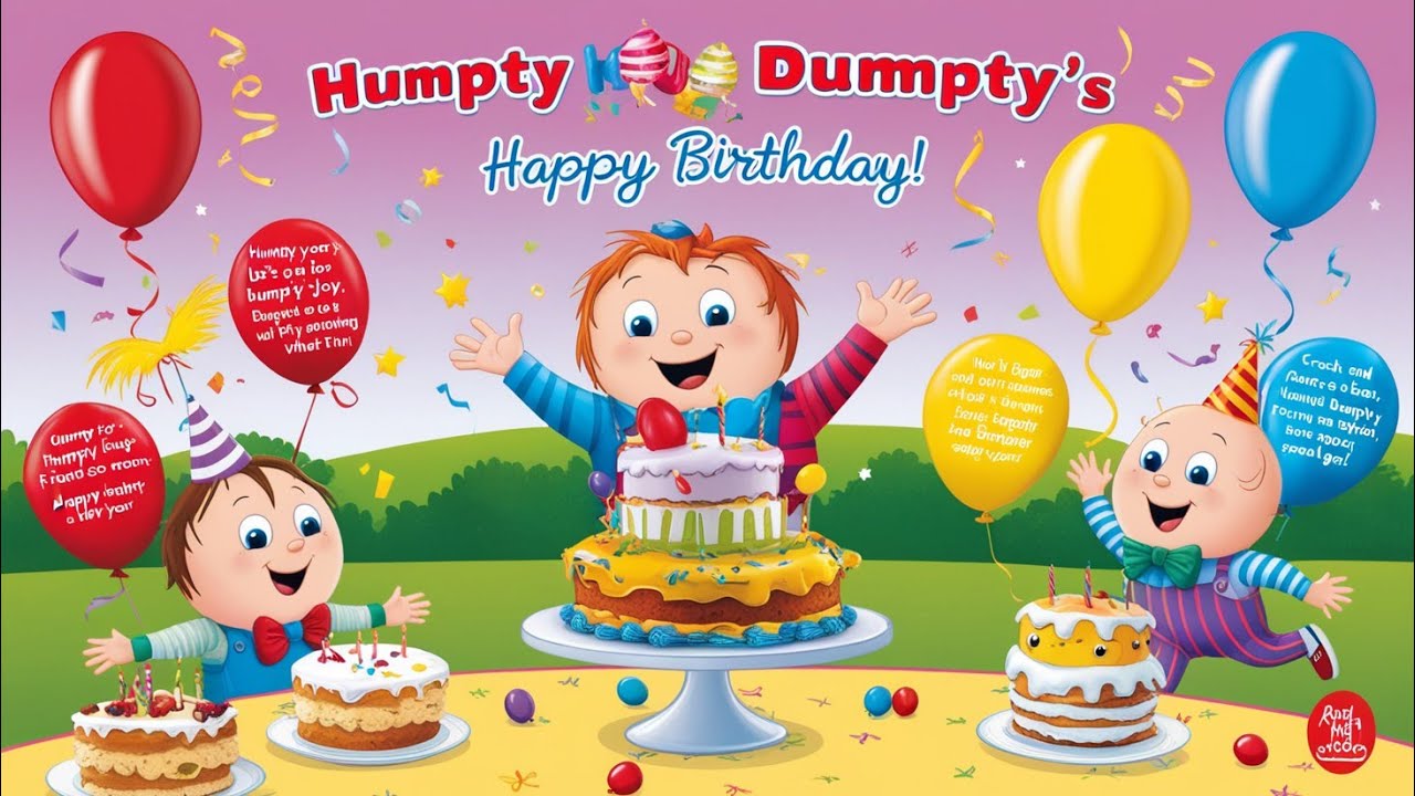 "🎉 Humpty Dumpty's Happy Birthday Bash! 🎂 | Fun Nursery Rhyme Sing ...