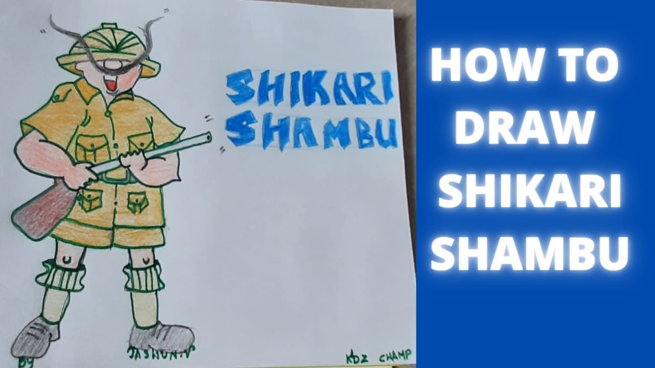How To Draw Shikari Shambu | Kids Drawing | KIDZ CHAMP - YouTube