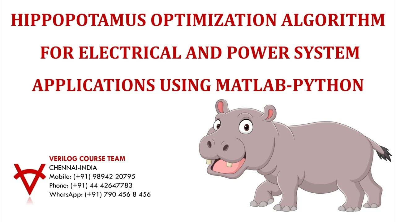 HIPPOPOTAMUS OPTIMIZATION ALGORITHM FOR ELECTRICAL AND POWER SYSTEM APPLICATIONS USING MATLAB ...