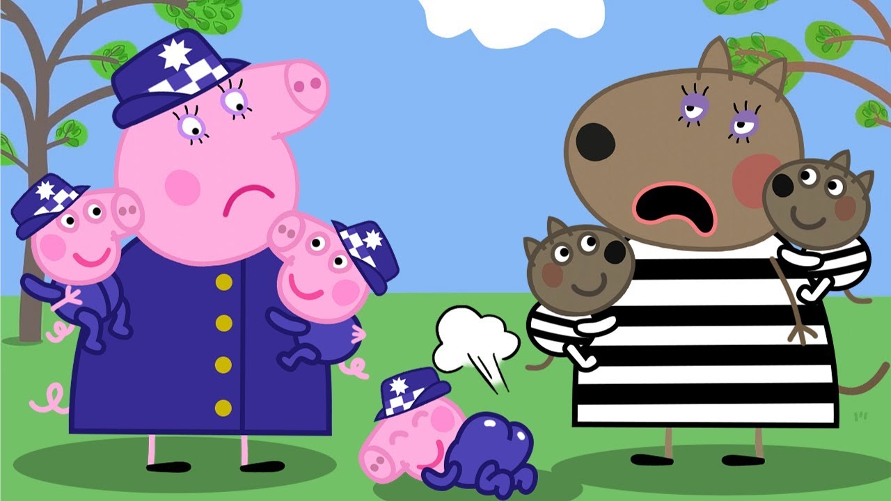Mummy Pig Police and Mummy Dog Thief Funny Stories | Peppa Pig Funny ...