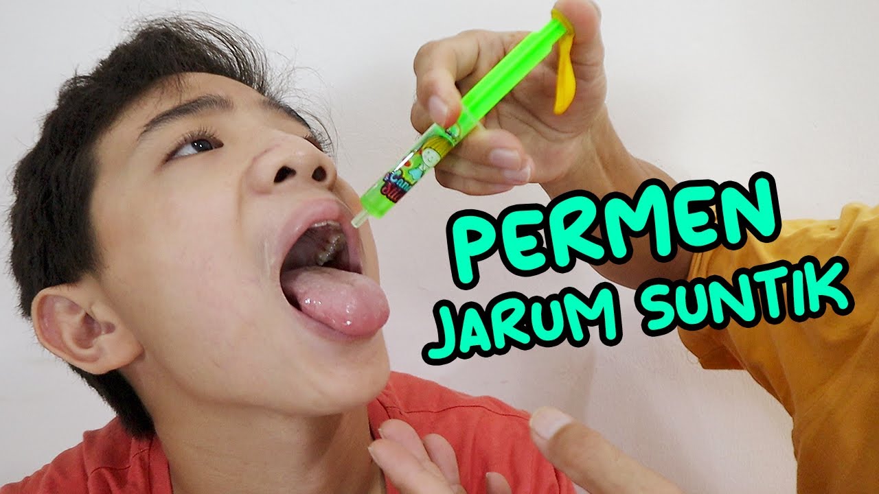 XAVIER TAKUT DISUNTIK PAKE PERMEN VIRAL INI !! MIRIP JARUM SUNTIK ...