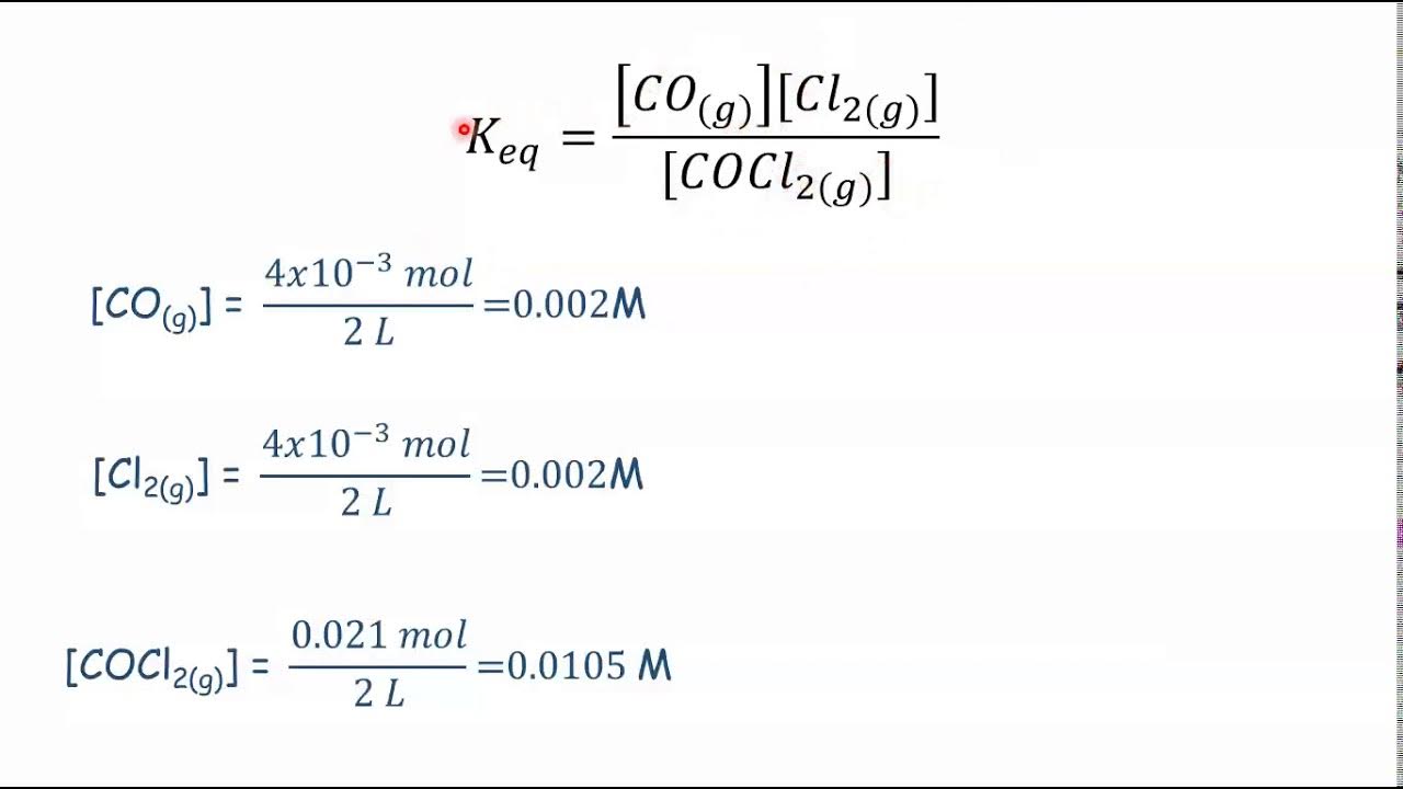 Equilibrio Químico Calculo De Keq Para Disociación Youtube