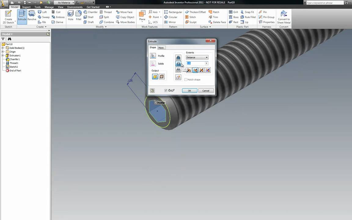 Inventor 2011 - Tool Post Socket Set Screw 25 20 x 1 5 UNC 1A - YouTube