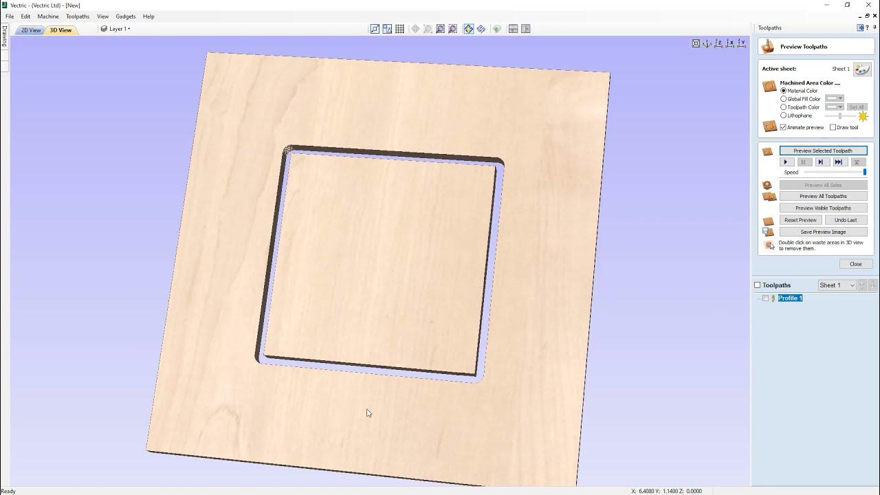 Profile Toolpath Guide | Vectric V11 Tutorials - YouTube