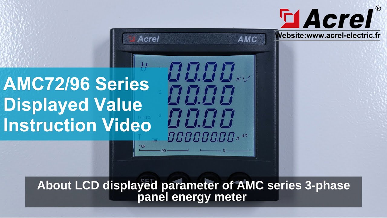 AMC Series Panel Energy Meter LCD display Electricity Parameter ...