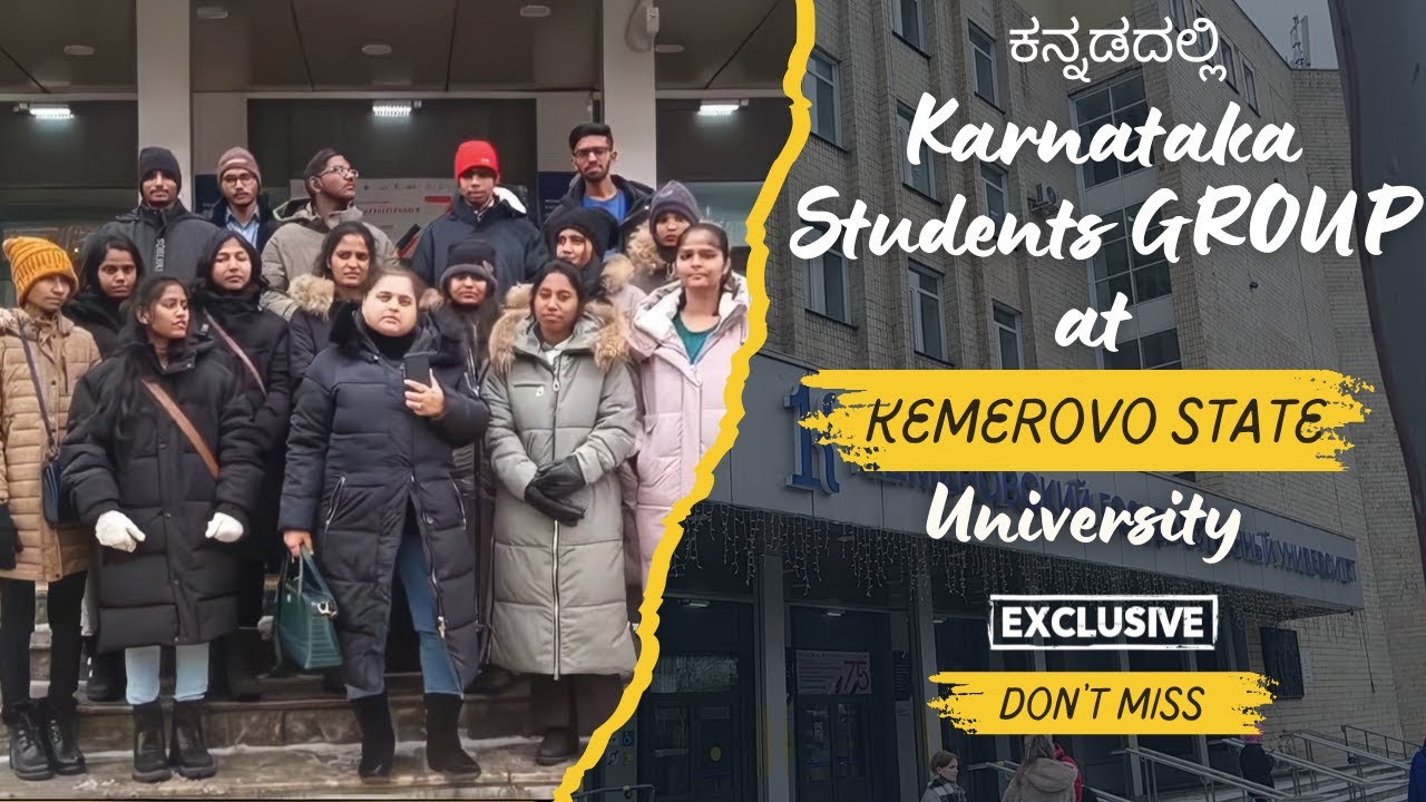 Karnataka Students Group in Front of Kemorovo State University, Russia ...