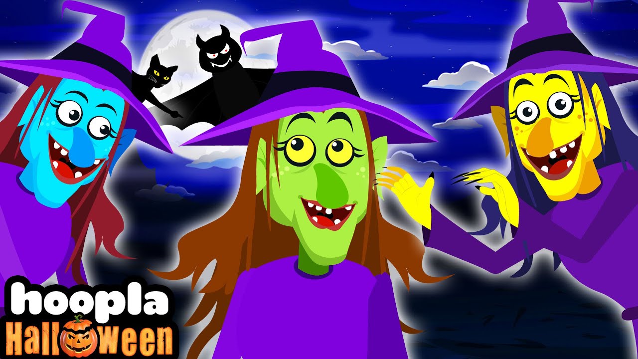 Three Little Witches | Spooky Nursery Rhymes | Hoopla Halloween - YouTube