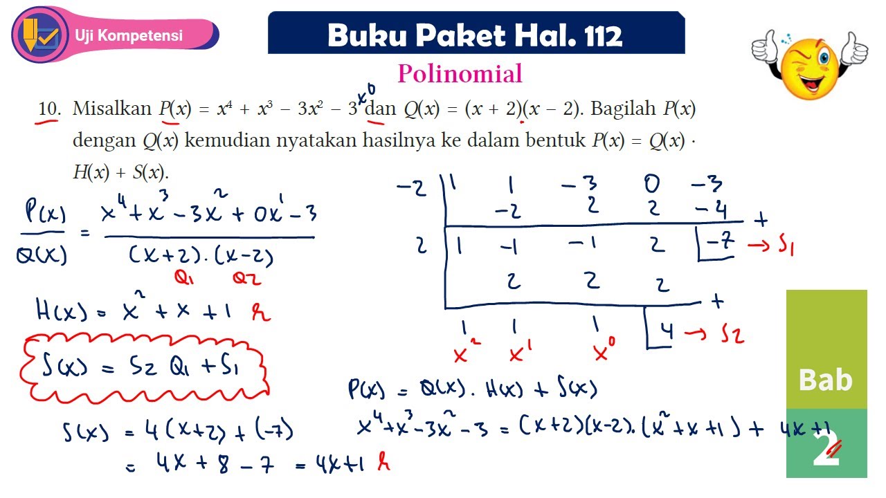 UJI KOMPETENSI NO 10 ALGORITMA PEMBAGIAN POLINOMIAL CARA HORNER ...