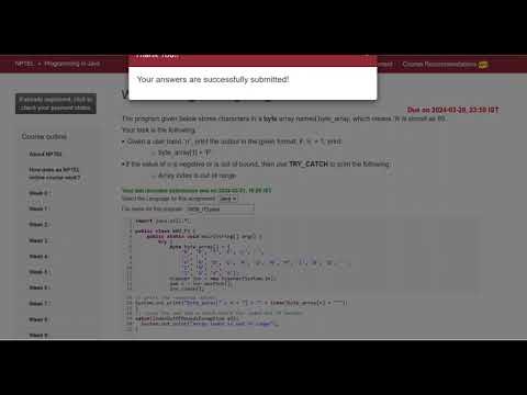 NPTEL Programming in Java -WEEK-9(Programming Assignment) - YouTube