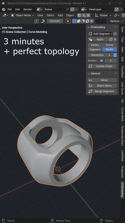 Expert curve modeling in blender (part 2) #shorts #blender3d #blender3d - YouTube