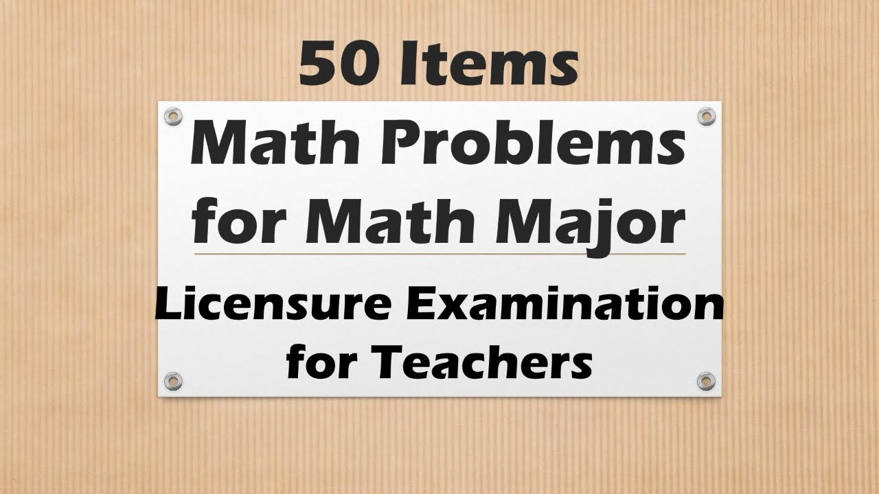 50 Items Math Problems (MATH Major) - YouTube