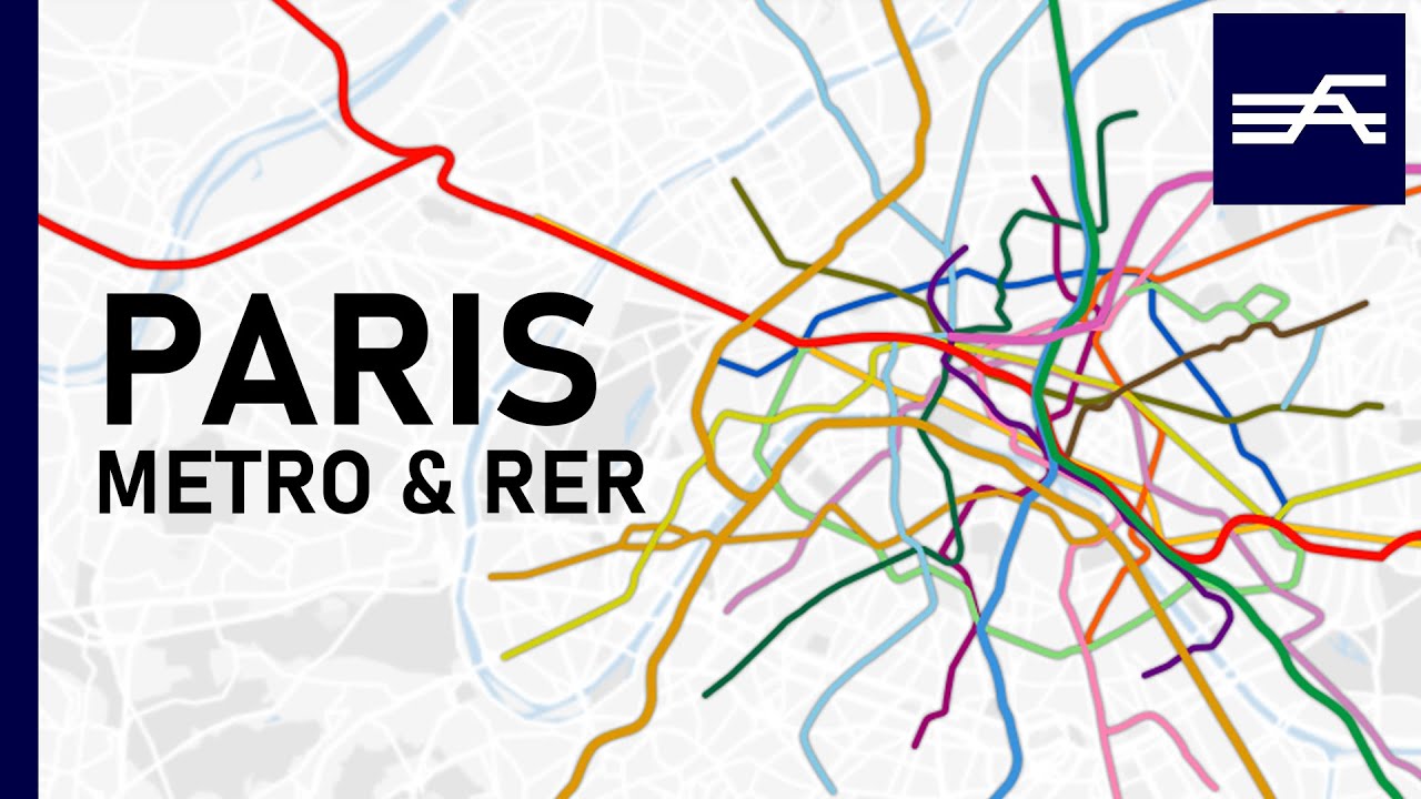Evolution of the Paris Rapid Transit (Métro, RER) 1900-2020 (geographic ...