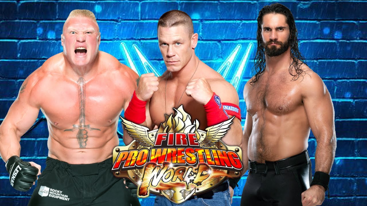 Fpw World Brock Lesnar Vs Seth Rollins Vs John Cena - YouTube