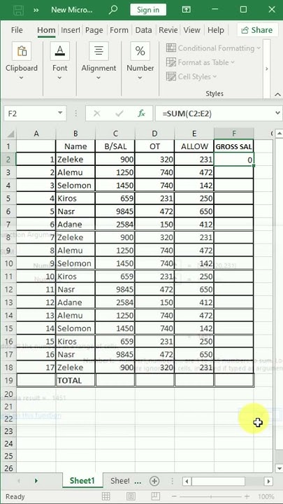 excel formula hacks shorts | ኤክሴል #excel #amharic #exceltips #exceltricks #exceltutorial - YouTube