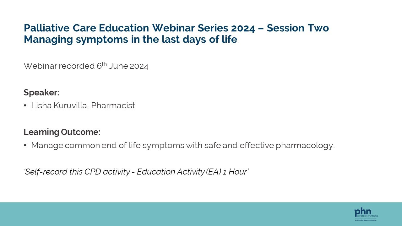 Managing symptoms in the last days of life - YouTube