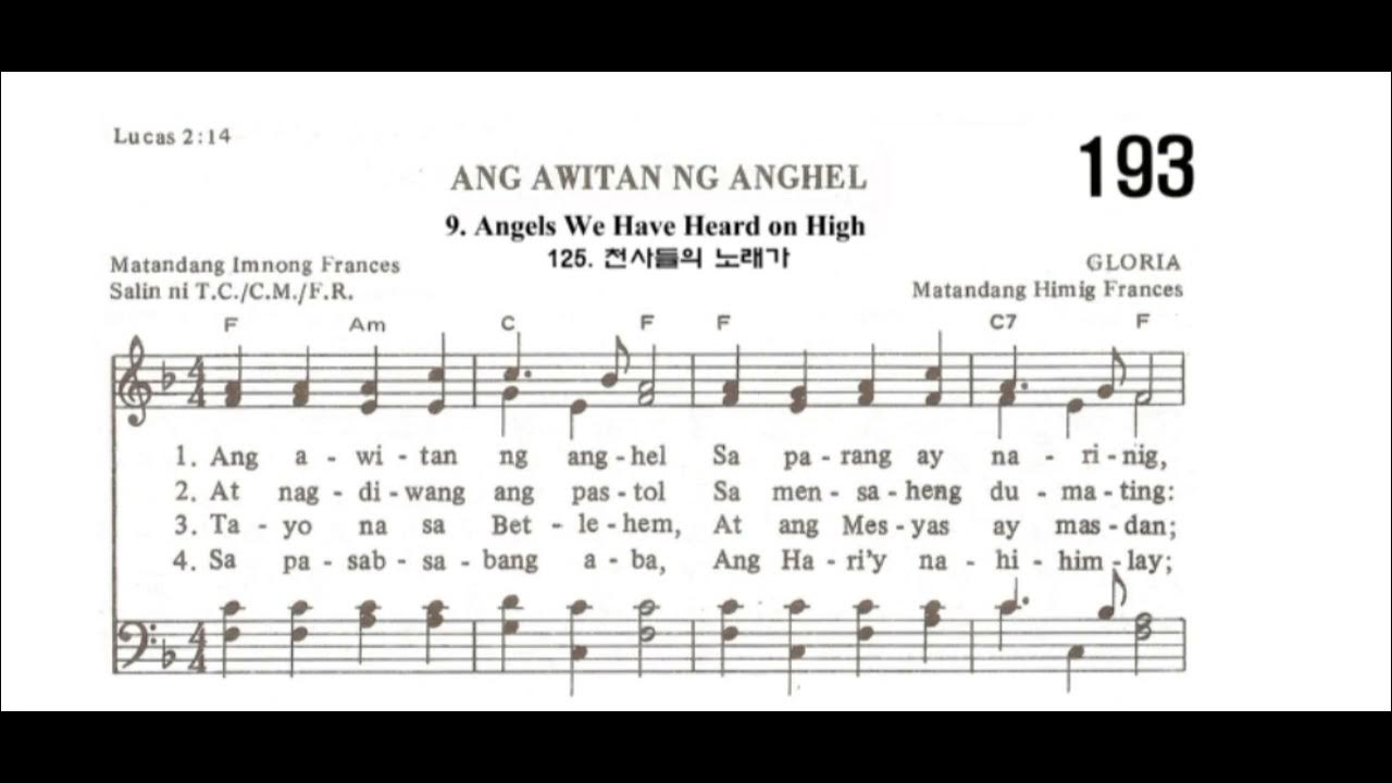 193 Ang Awitan ng Anghel ( Angels we have Heard on High) - TENOR Practice Guide - YouTube
