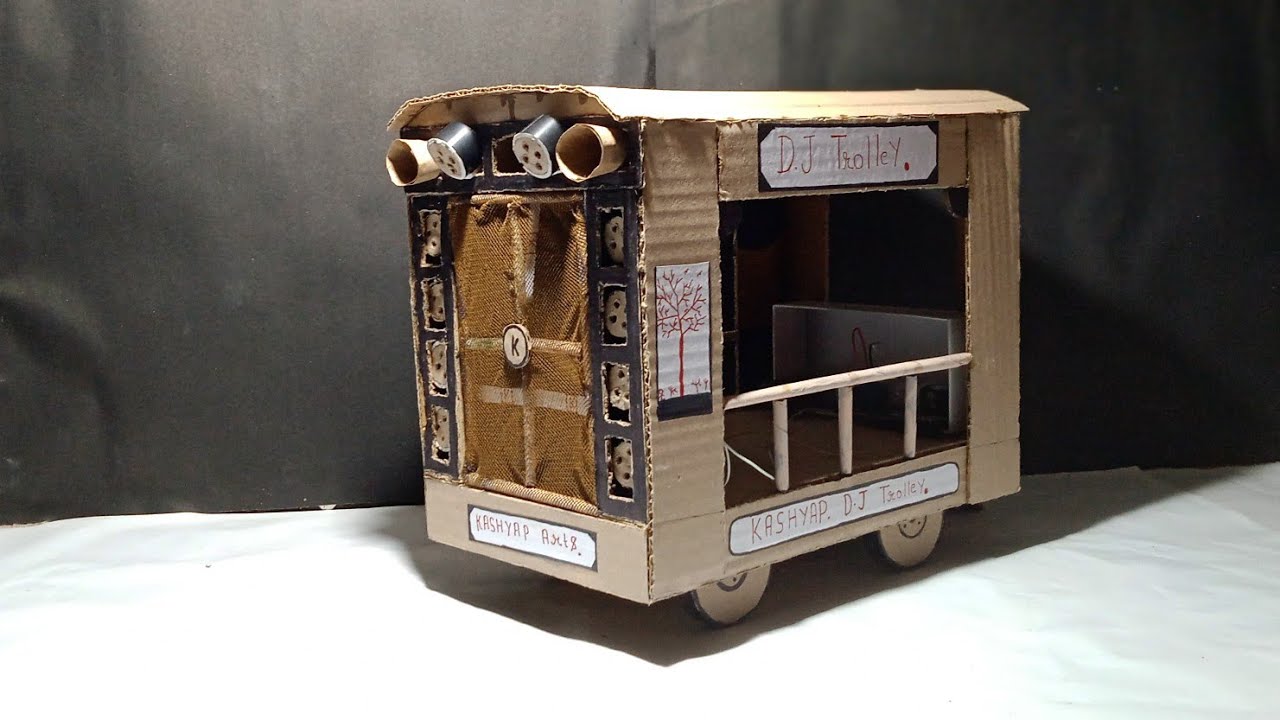 How To Make Mini D. J Trolley With Cardboard. - YouTube