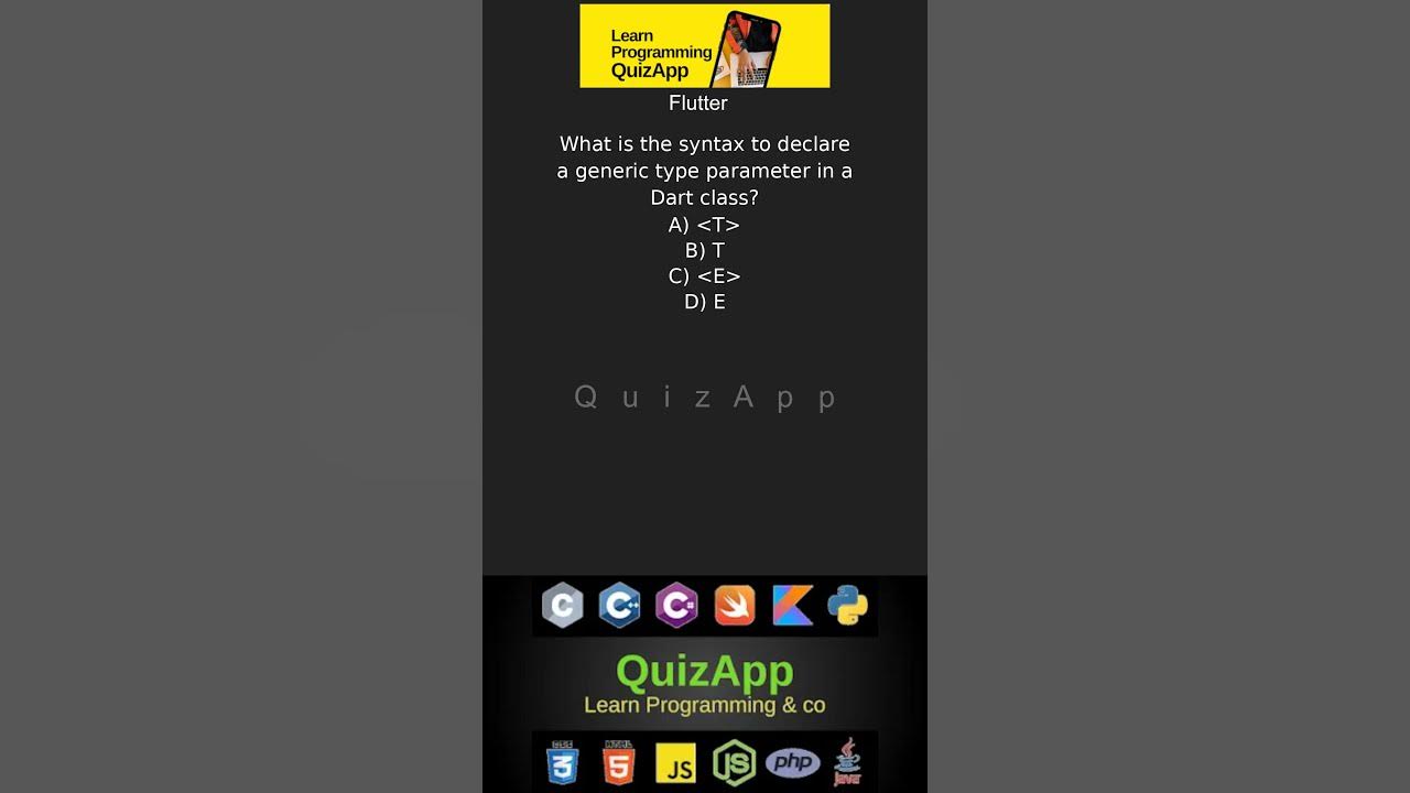 Flutter What Is The Syntax To Declare A Generic Type Parameter In A Dart Class Youtube