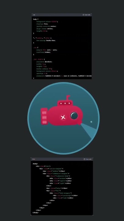 Buckle up for a deep dive! Created this charming lil' CSS submarine to explore the ocean's ...