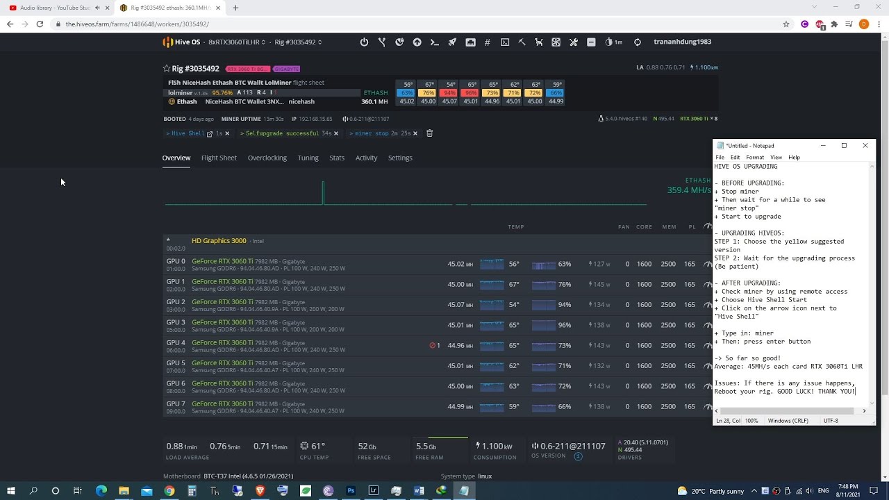 HiveOS - UPGRADING TO THE LATEST VERSION OF Hive OS - ProTadTV - YouTube