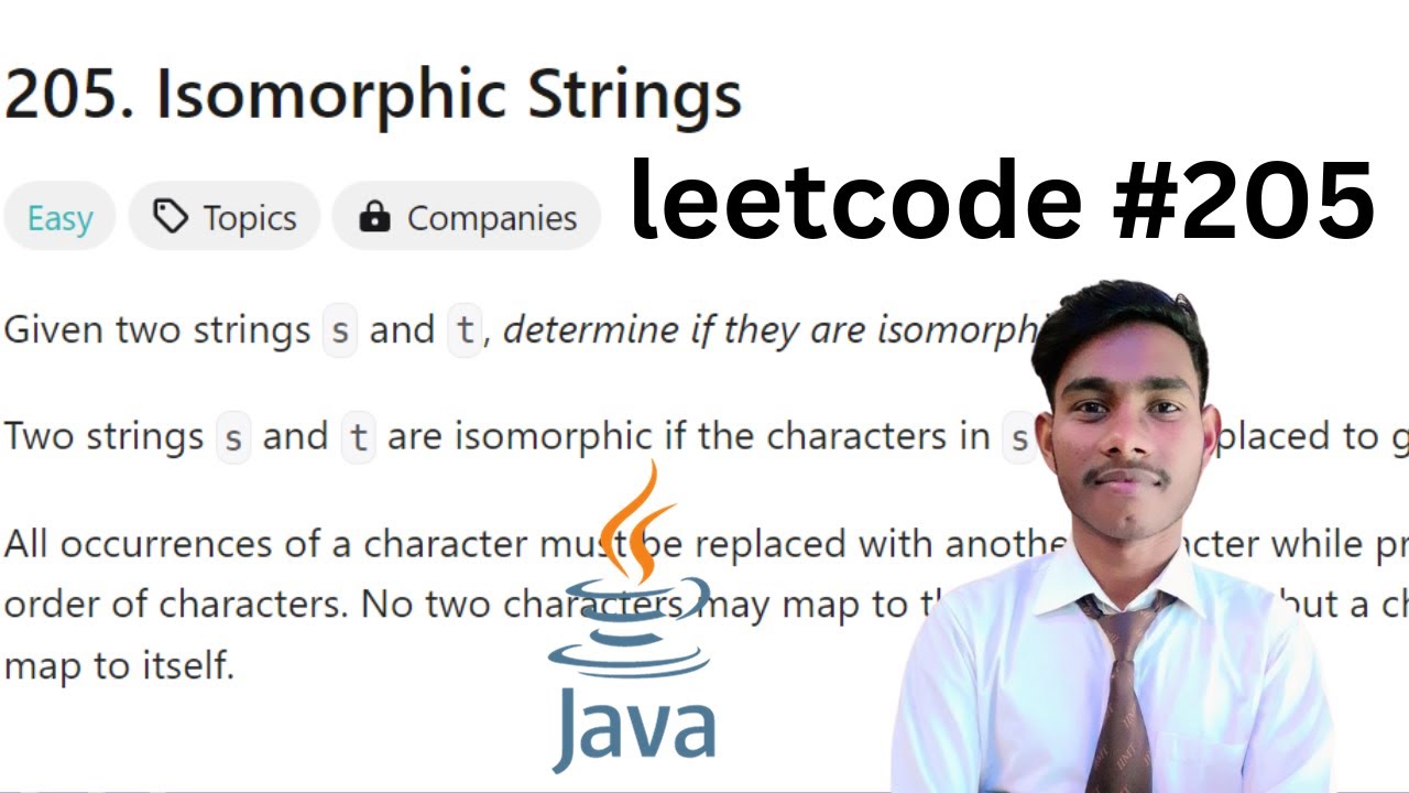 205 Isomorphic Strings Hashmap Leetcode 205 Easy Java 4703