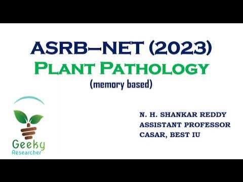 ASRB NET/STO/SMS - 2023 | Plant Pathology | Memory Based Questions & Answers - YouTube