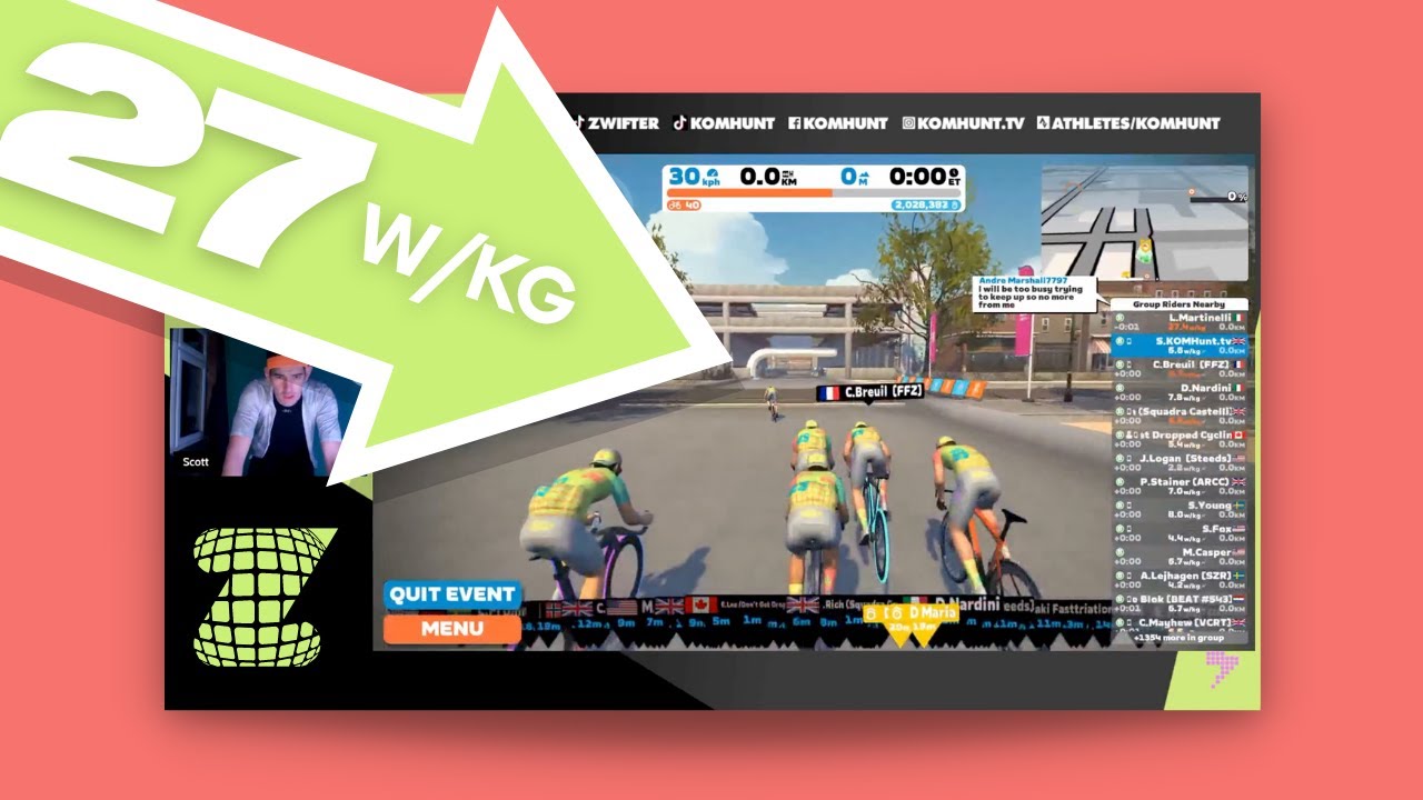 STAGE 2 Tour de Zwift in 5 Mins! WATT BOMB START - YouTube