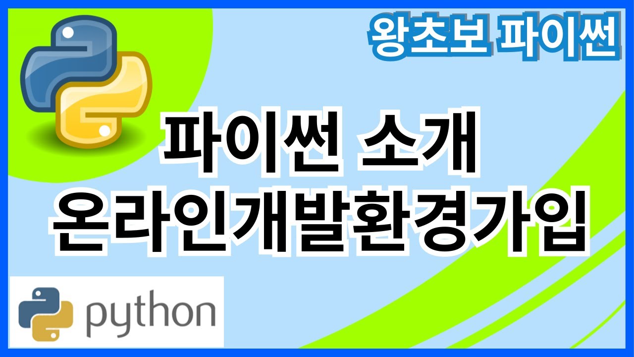 왕초보 파이썬python 1 파이썬 소개 및 온라인개발환경가입 Youtube