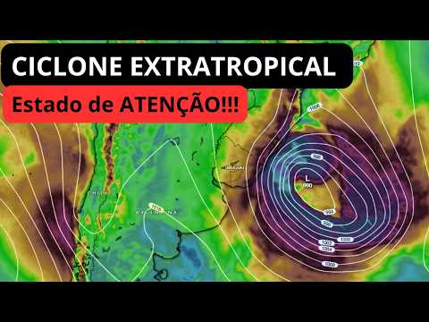 Ciclone Extratropical: estado de ATENÇÃO para o RS.