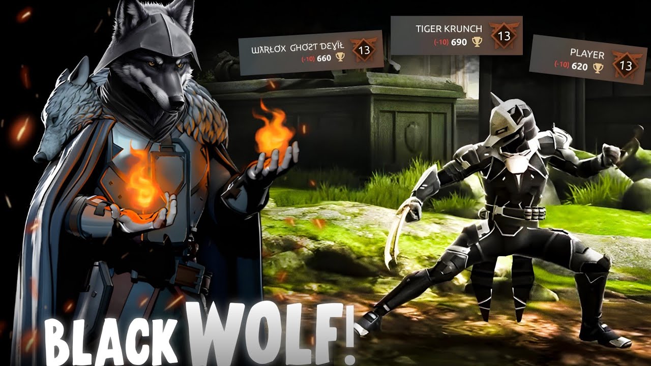 Black Wolf Ninja Skin Gameplay shadow fight 4 arena - YouTube