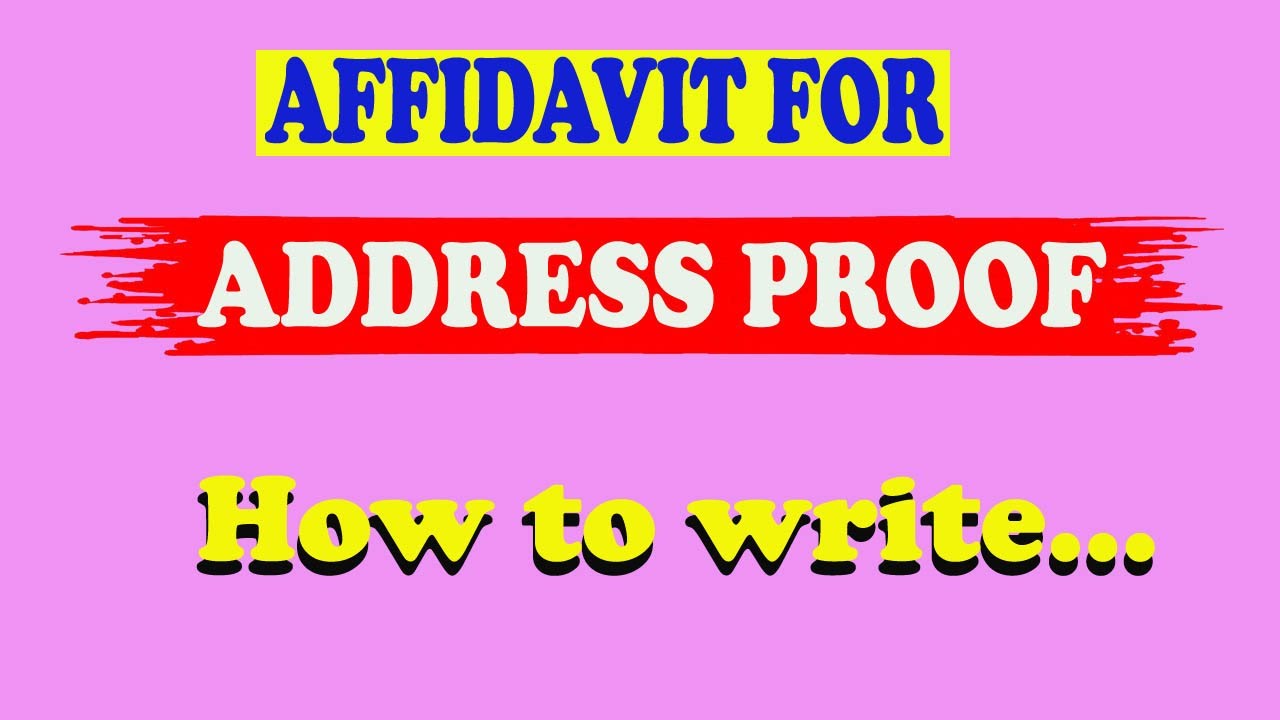 Affidavit for Address Proof || Affidavit of residence proof।। How to make Affidavit - YouTube