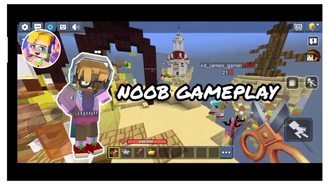 My first Noob Gameplay😂 BlockmanGo Blocky Mods - YouTube