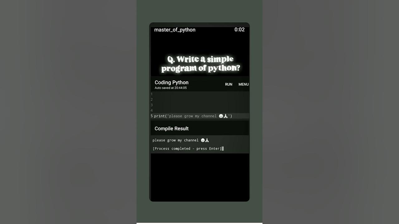 Simple Program Of Python - Youtube