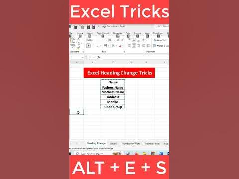 Excel Heading Change Tricks #shorts #excelbangla :-) :-) - YouTube