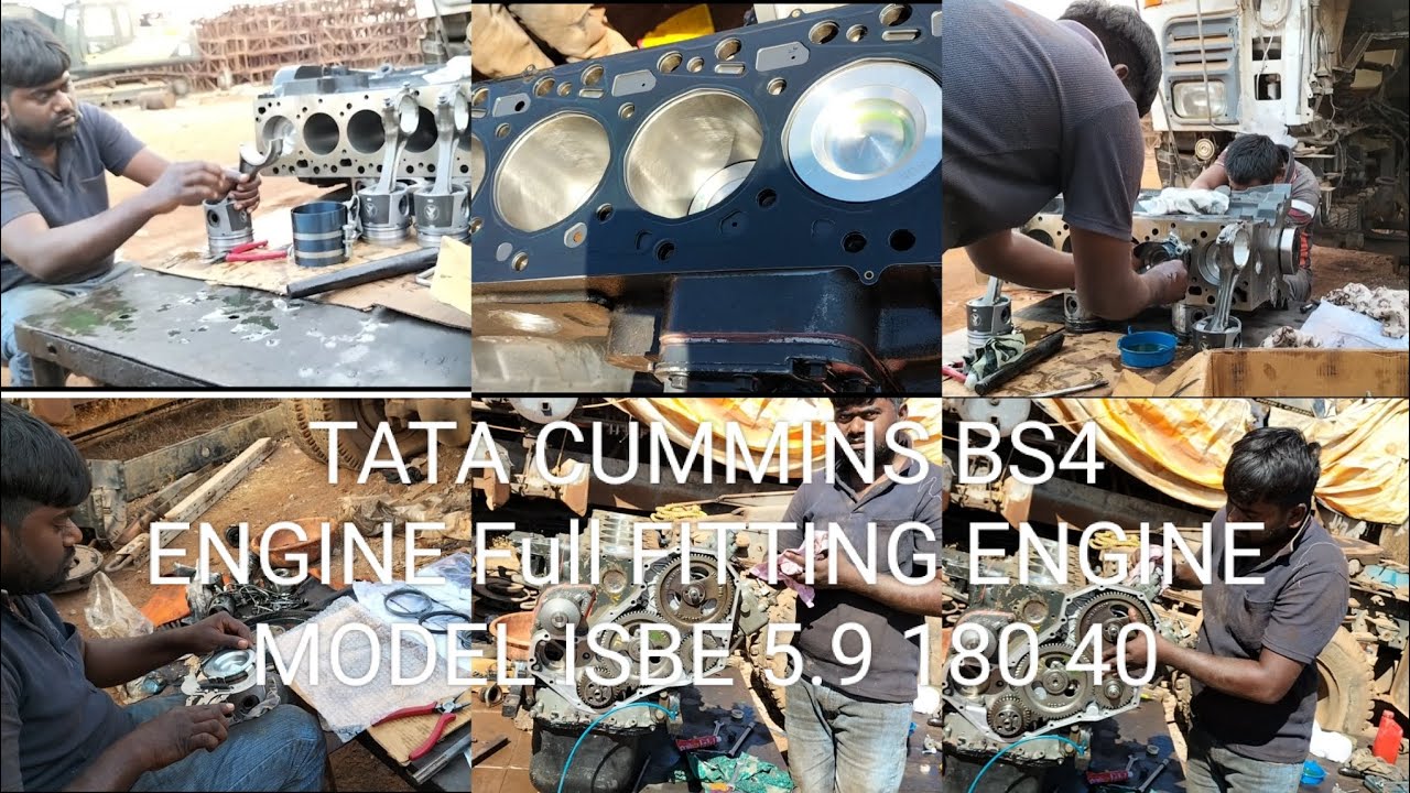 TATA CUMMINS BS4 ENGINE Full FITTING ENGINE MODEL ISBE 5.9 1 (02 engine ...