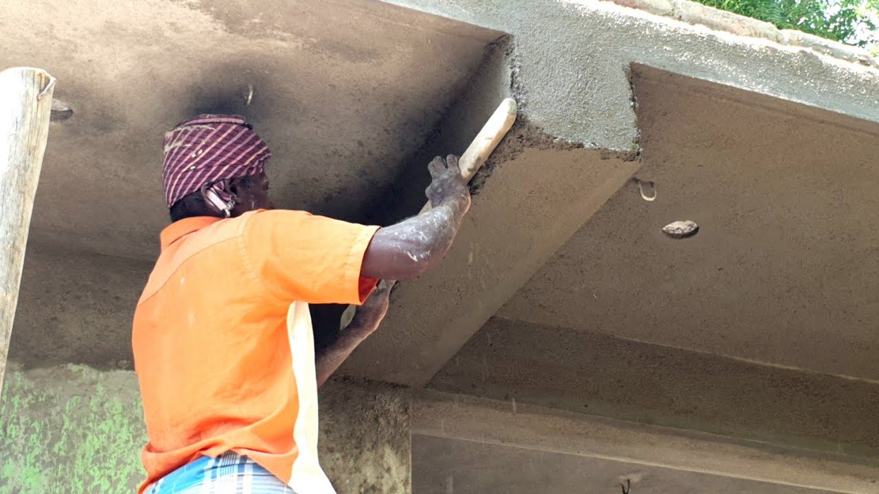 Beam Plastering_Amazing Portico Beam Bottom and Corners Plastering ...