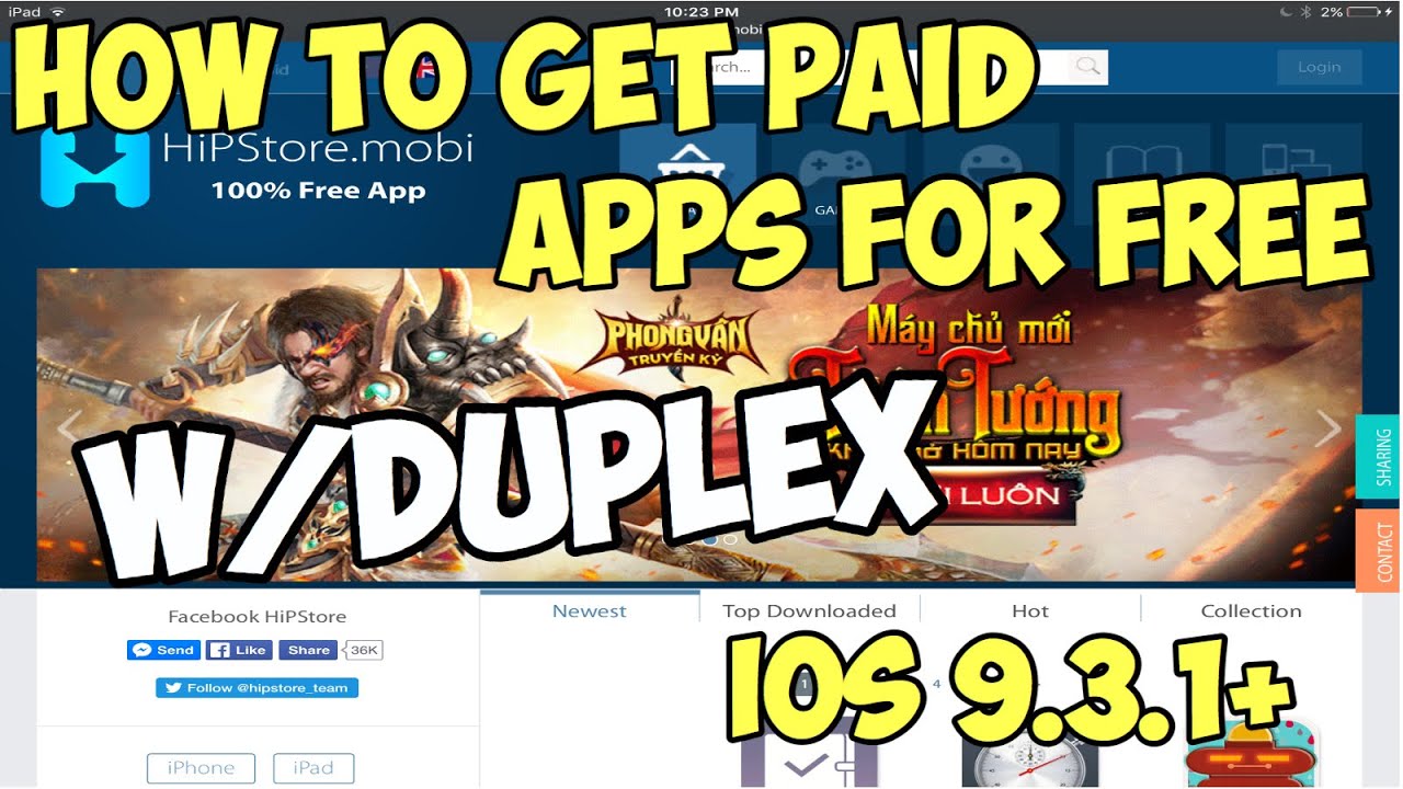 How to get Paid apps FOR FREE! iOS 9.3.1+ 2016 w/DupLex - YouTube