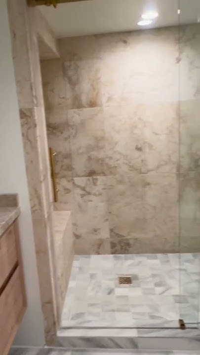 Bathroom Shower Remodel (24x24 Travertine)(12x24 Marble) # ...