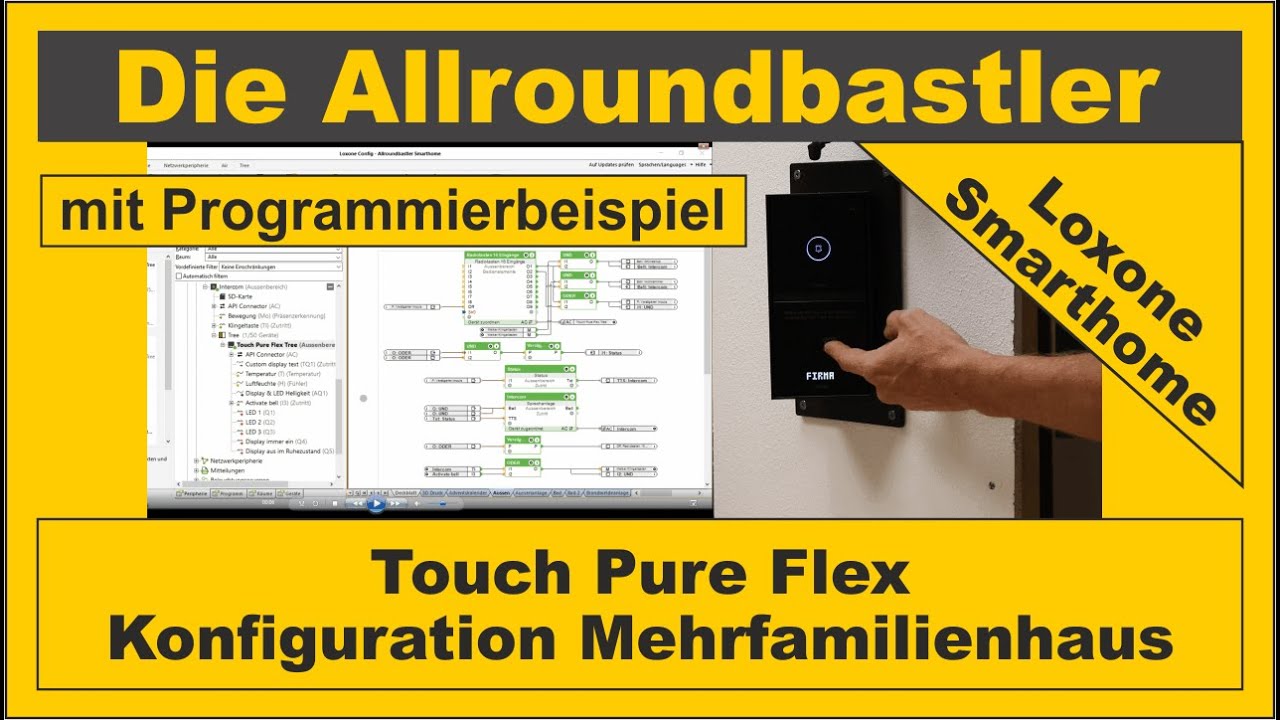 Loxone Touch Pure Flex - Konfiguration für ein Mehrfamilienhaus - YouTube