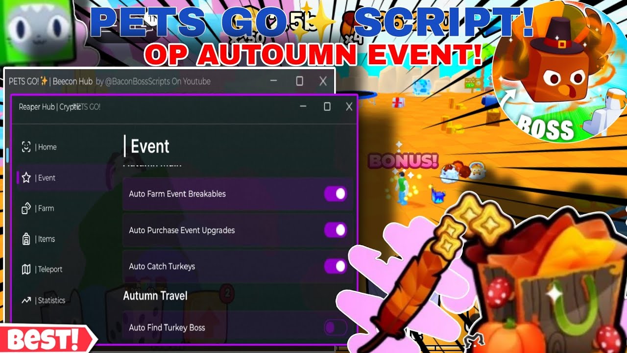 Best 2 Pets Go Autumn Event Hack/Script🔥 Whole Farm Autumn😎,Auto ...
