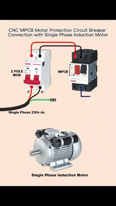 MPCB Motor Protection Circuit Breaker Connection with Single Phase Motor - YouTube
