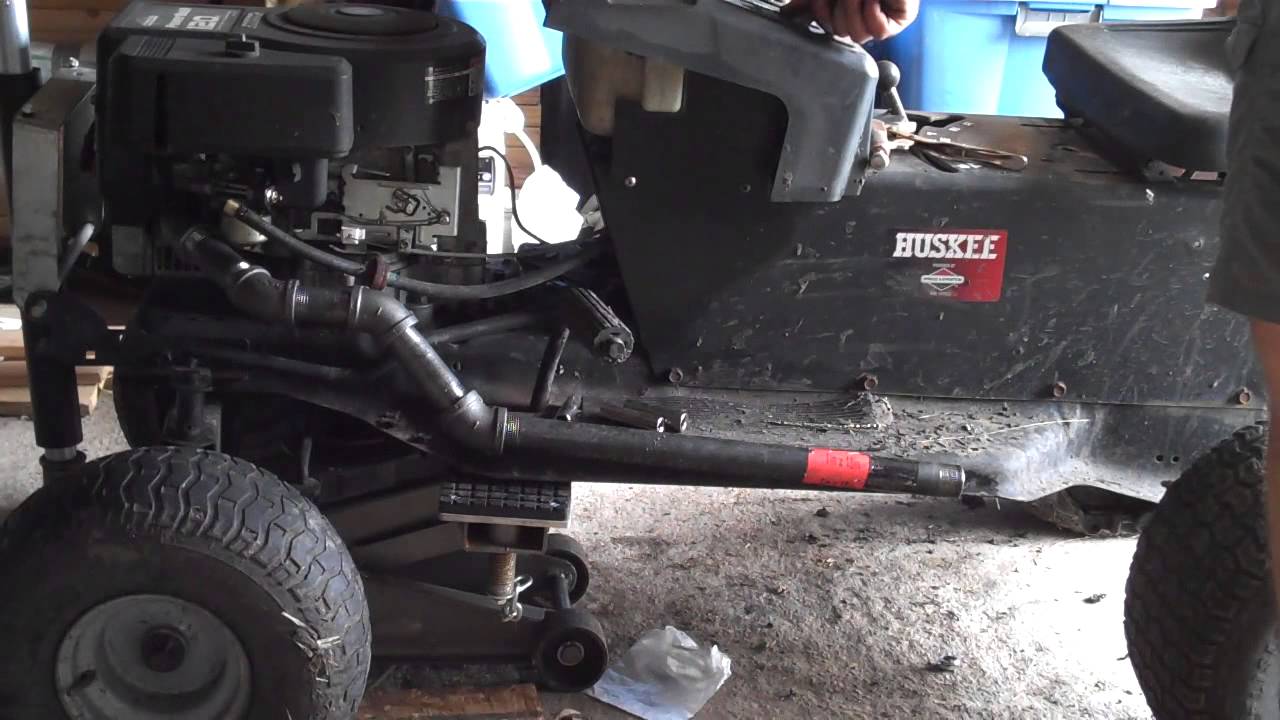 Easy to do custom exhaust Huskee mower. - YouTube