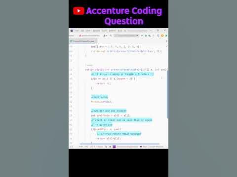 Accenture Coding Test Question | Product of Smallest Pair | #shorts # ...