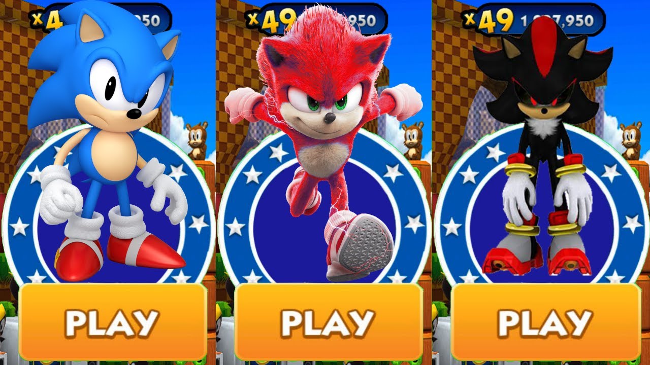 Sonic Dash - Red Movie Sonic vs Classic Sonic vs Shadow.EXE vs All ...