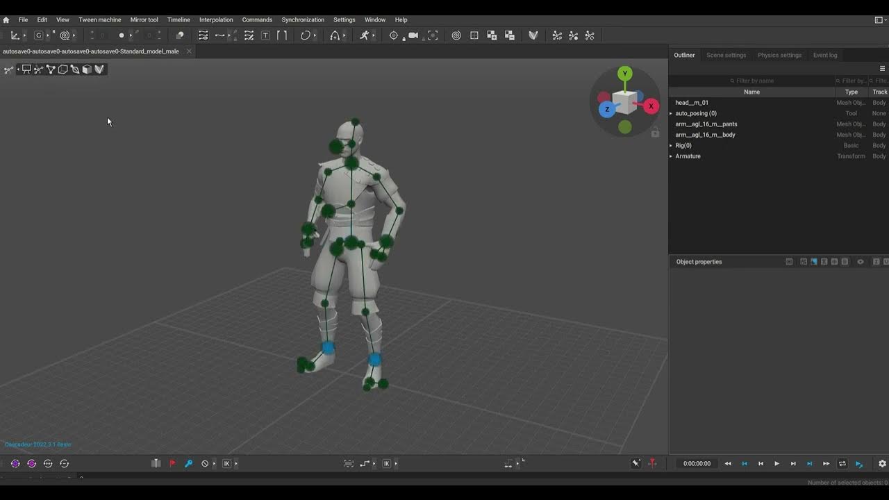 Cascadeur 009 S Key Changing View Modes - YouTube