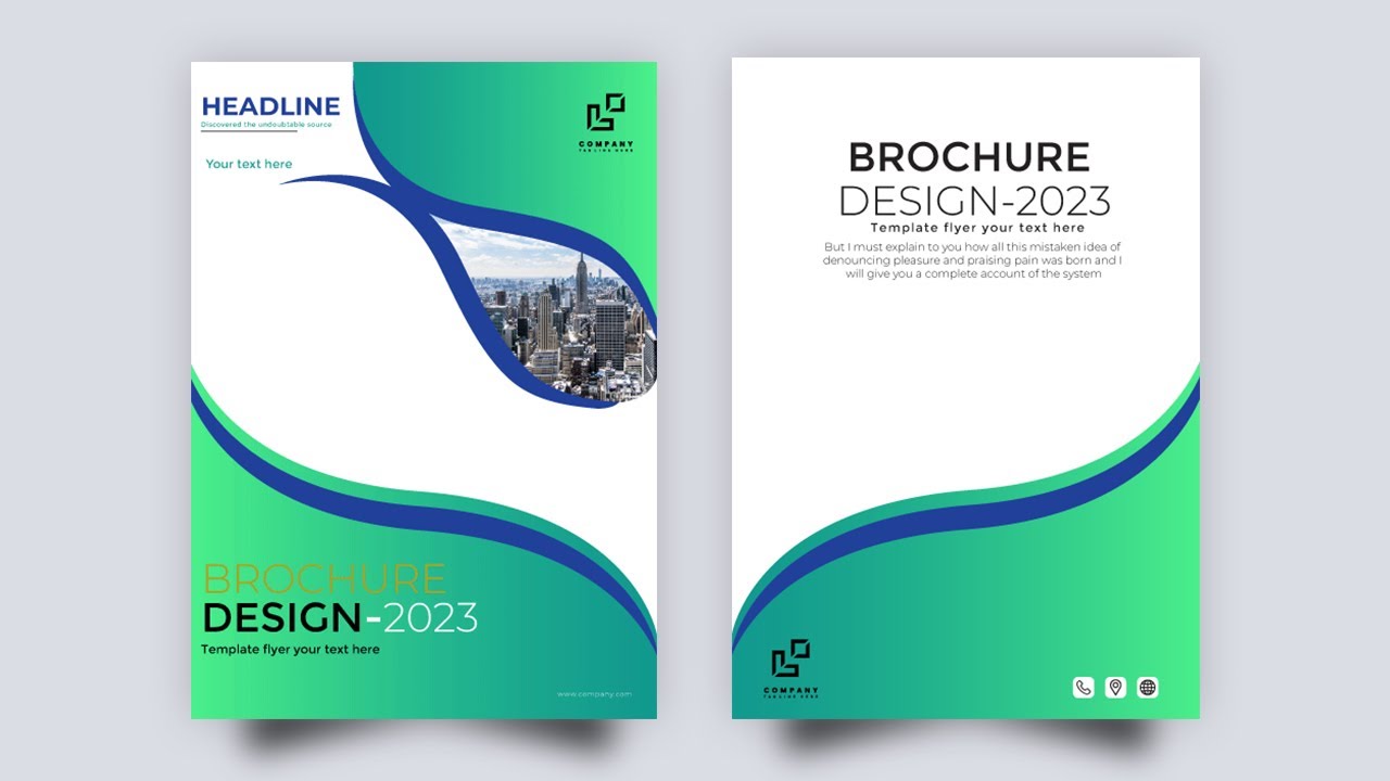 Double-Sided Brochure Flyer Design 2023 | How to Professional Design in ...