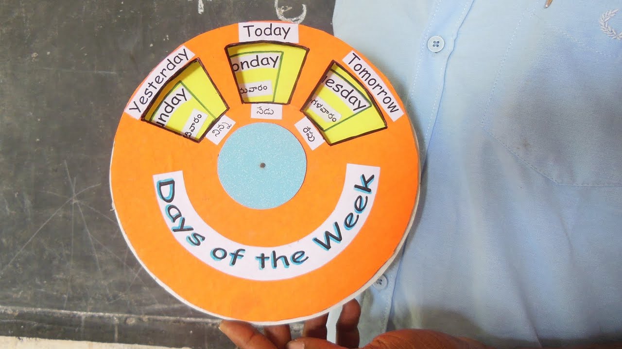 Days of the Week tlm for primary school #tlm English #projects - YouTube