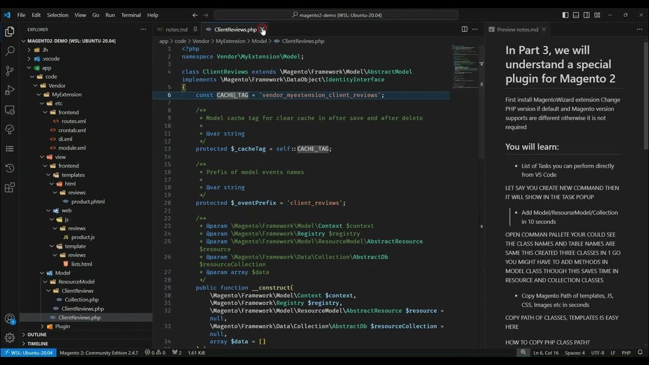 Part 3 - understand a special VS Code plugin for Magento 2 - YouTube
