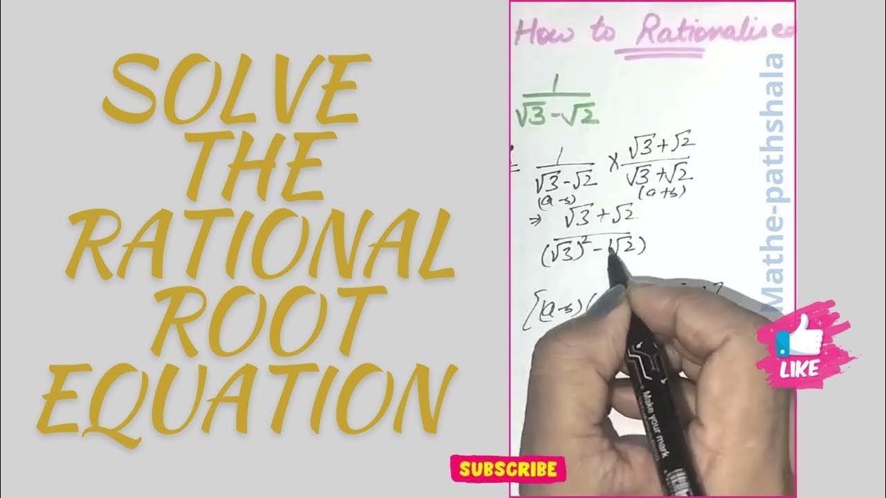 Solving a Rational Equation | Rationalize Square Root | Rational function #mathstricks #rational ...