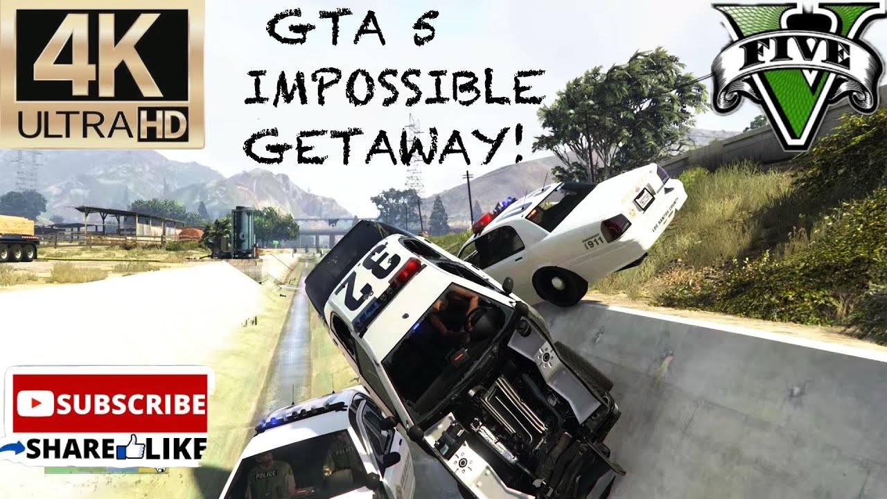 GTA 5 Impossible GETAWAY! (4K60FPS) ~ #gta5 #gta #ps5 #fun - YouTube
